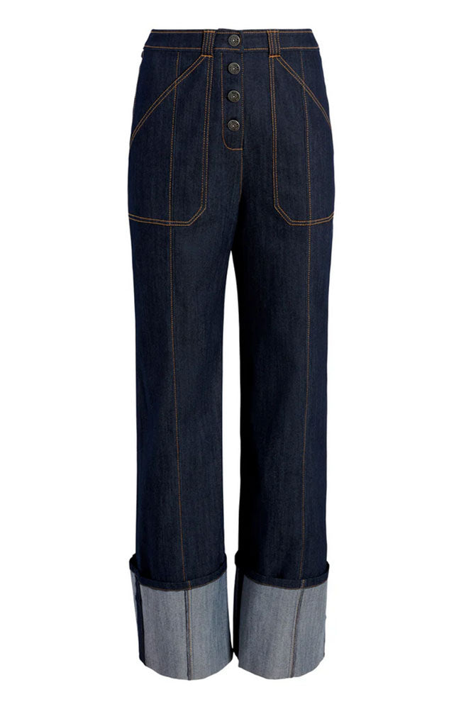 Cuffed Benji Pant in Indigo – shoprodeodrive